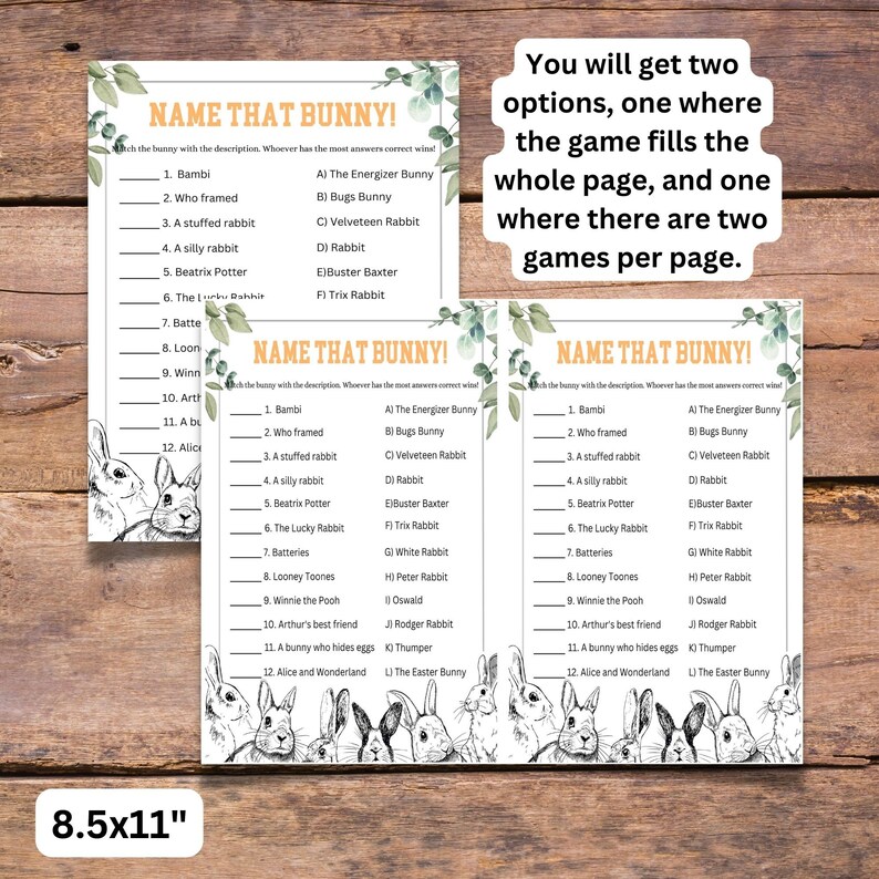 Easter Trivia Game | Name That Bunny Game | Spring Activity | Easter ...