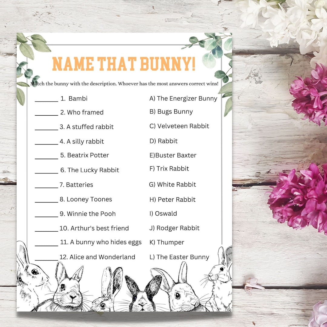 Easter Trivia Game | Name That Bunny Game | Spring Activity | Easter ...
