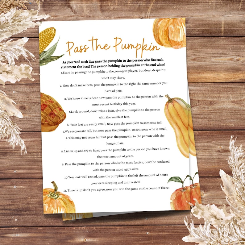Pass the Pumpkin Game Halloween Printable, Left Right Game, Easy ...