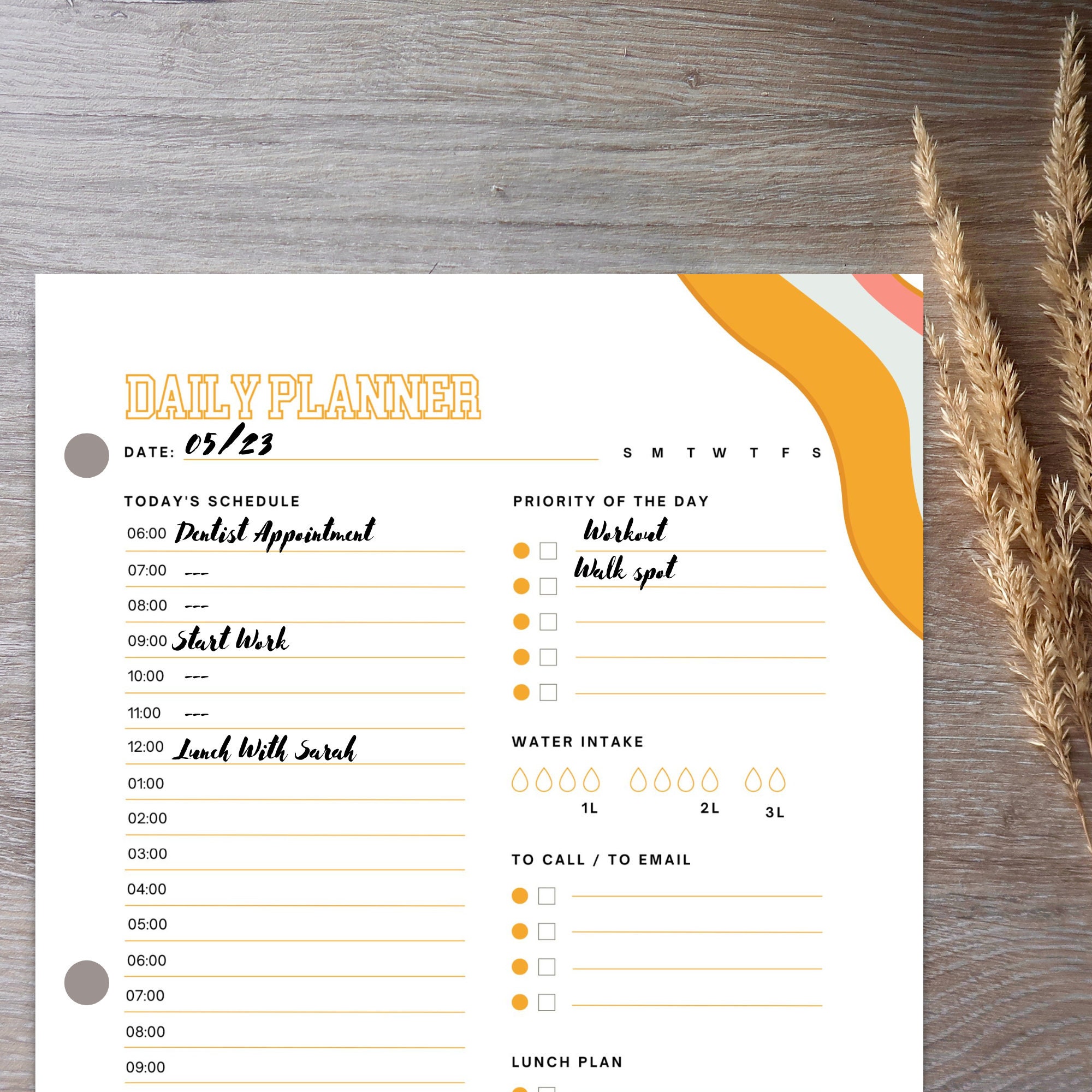 Daily Planner, Instant Download, Work From Home Planner, Personal Daily ...