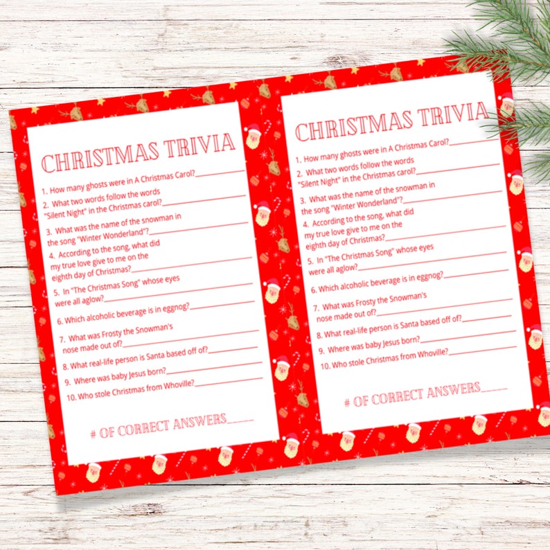 Christmas Trivia, Digital Download, Christmas Game, Printable Game ...