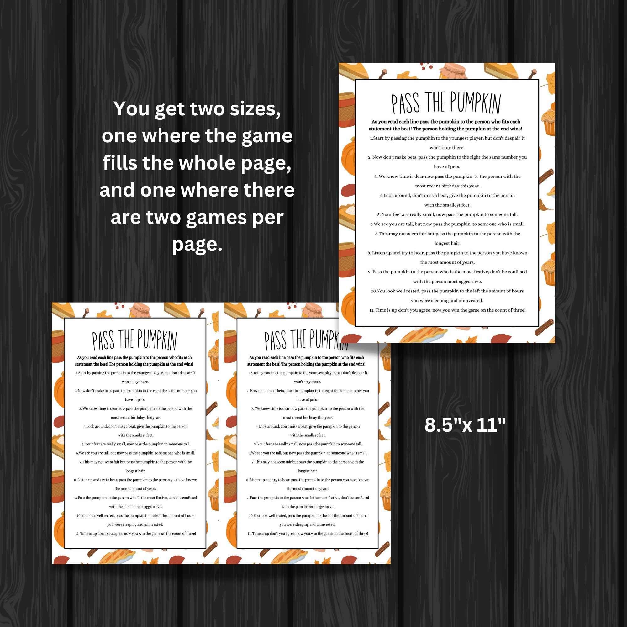 Pass the Pumpkin Game Halloween Printable, Left Right Game East ...