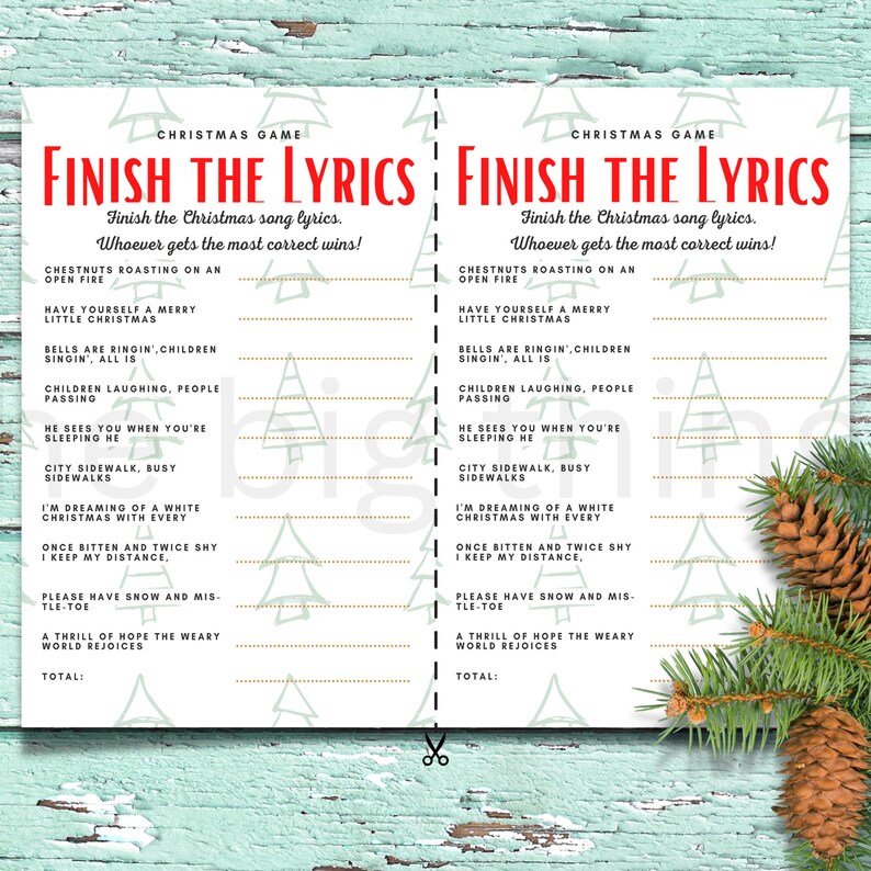 Finish the Lyrics, Christmas Game, Finish the Christmas Song Game ...