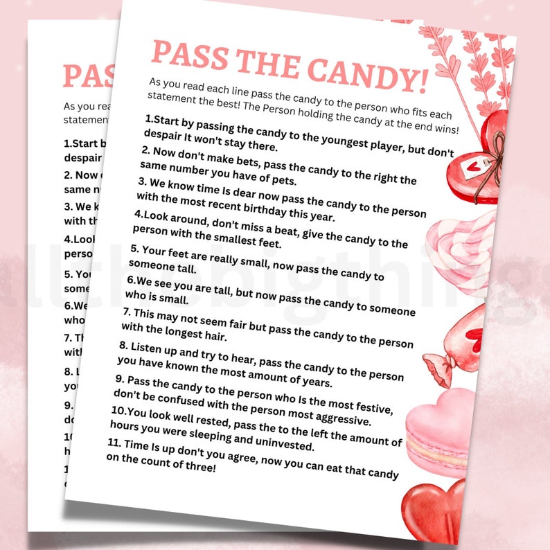 Valentine's Day Pass the Candy | Valentine's Party Games | Valentines ...