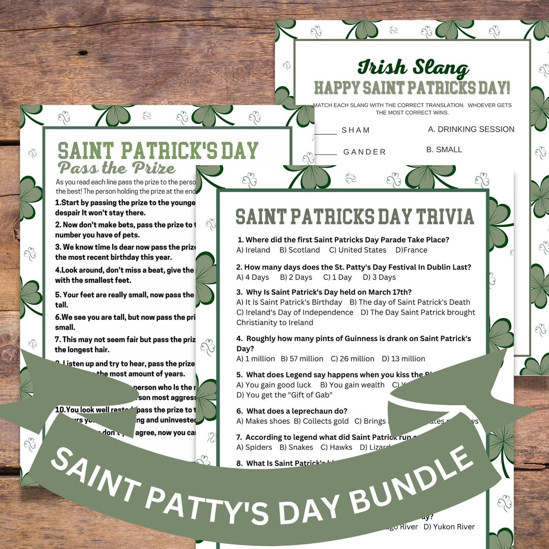 St Patricks Day Games, Printable Games, St Patricks Game Bundle, St ...