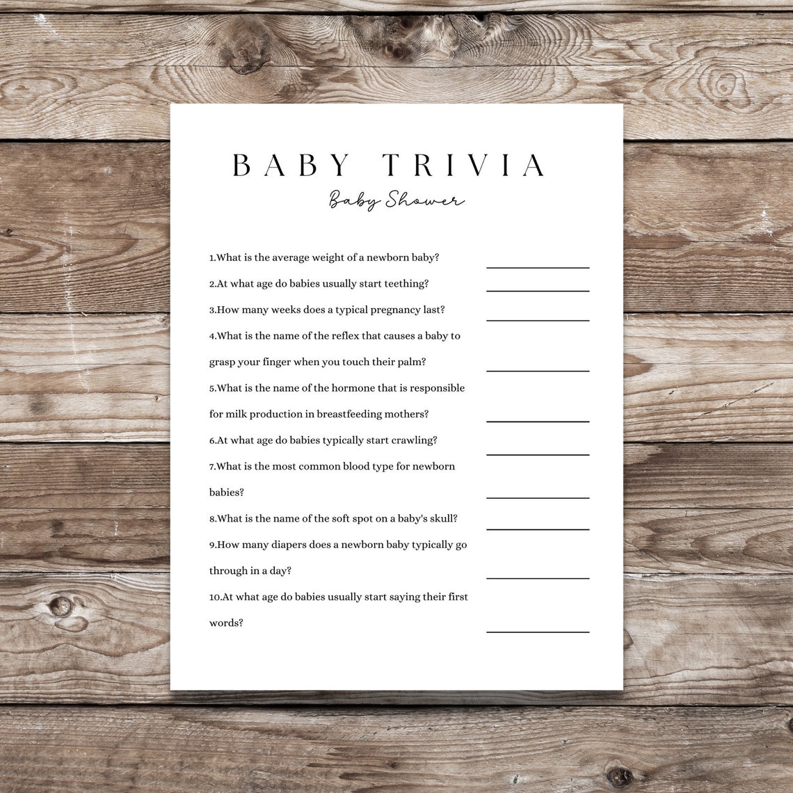 Modern Baby Shower Games, Minimalist Baby Shower Game Bundle, Modern ...