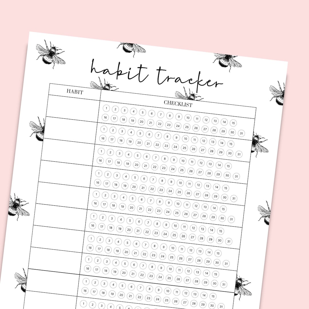 Monthly Habit Tracker, Printable, Habit Tracker, Routine Tracker, 30 ...