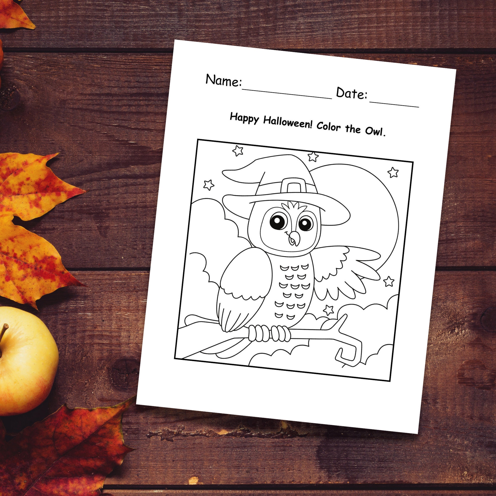 5 Halloween Coloring Page Large Form for Toddler Digital - Etsy