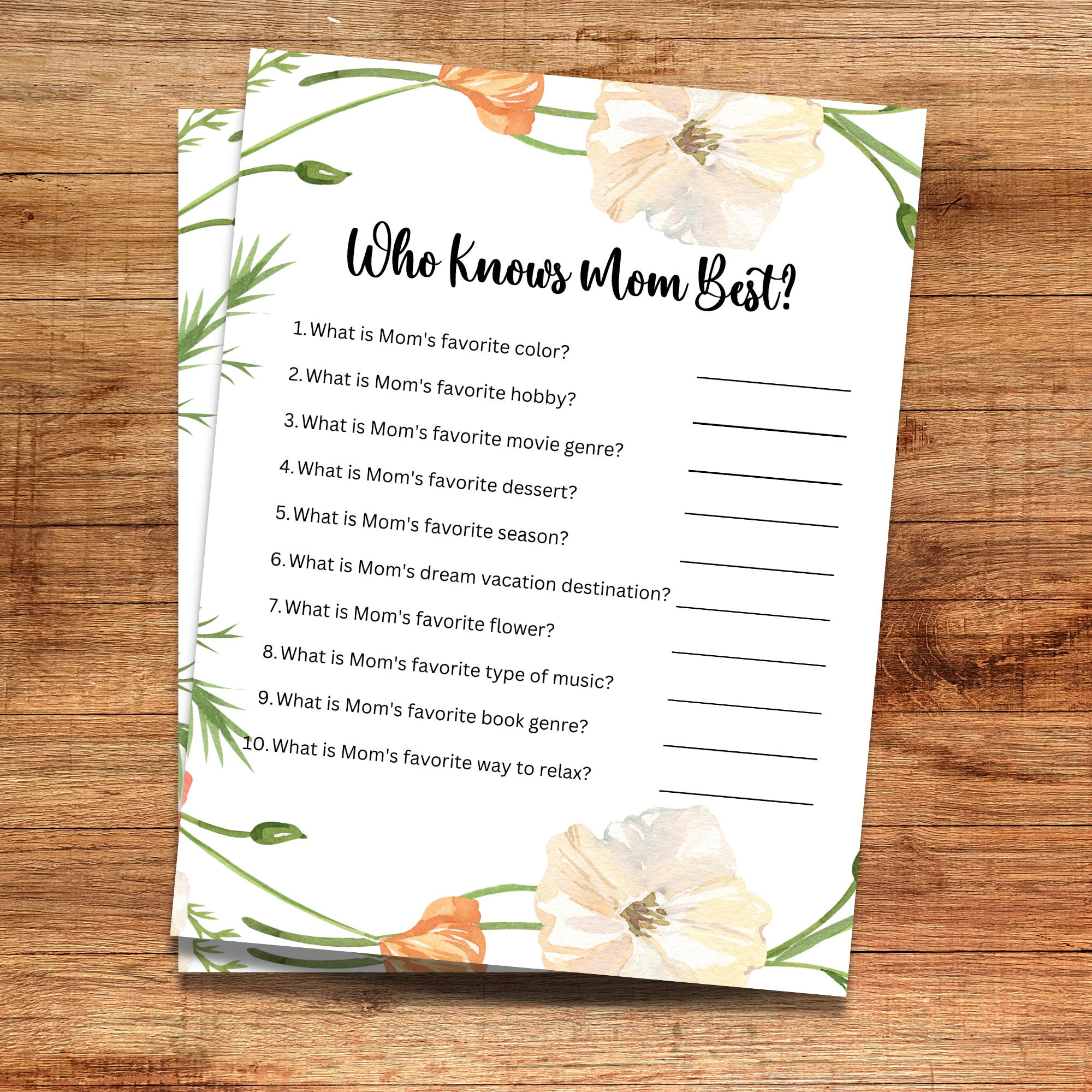 Printable Mother's Day Games Bundle, Mother's Day Quiz, Family Brunch ...