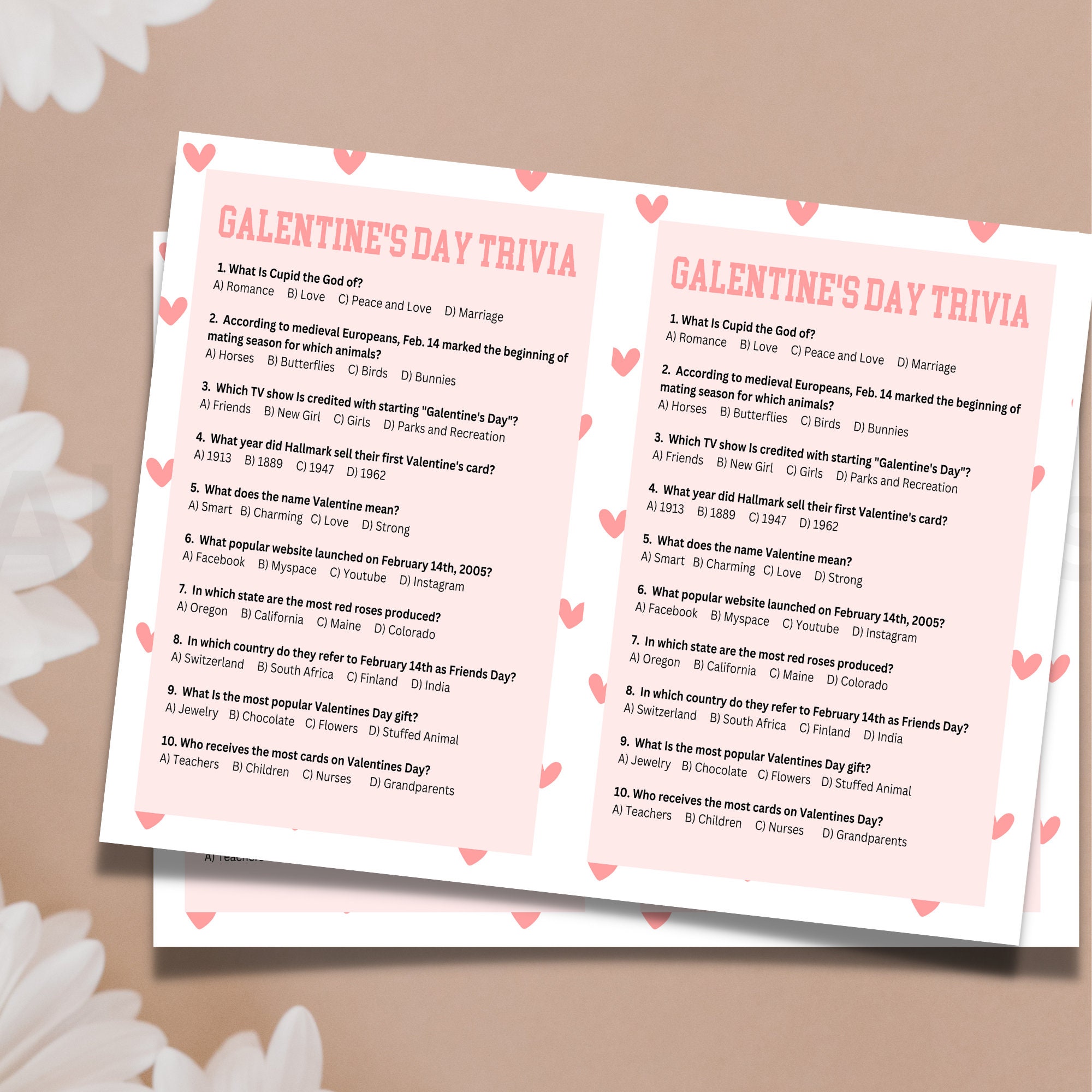 Galentines Day Trivia Game, Galentines Day Party Game, Valentines Day ...