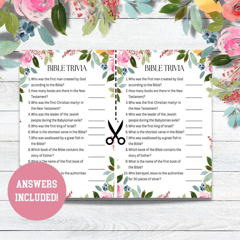 Bible Trivia, Church Party Game, Bible Game, Fun Church Game, Bible ...