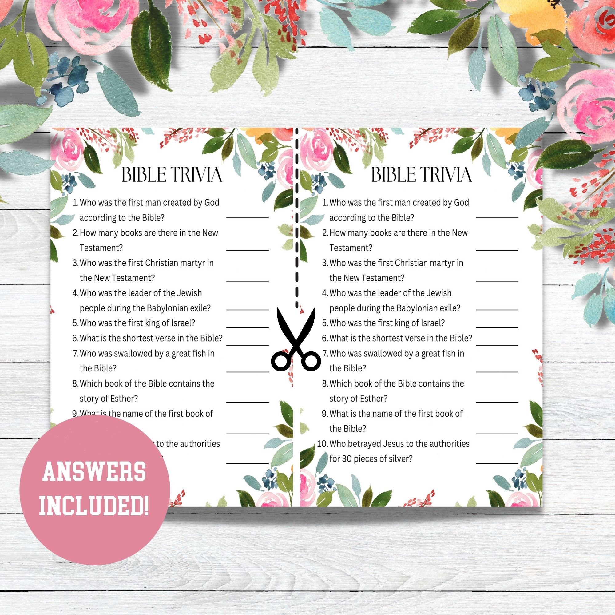 Bible Trivia, Church Party Game, Bible Game, Fun Church Game, Bible ...