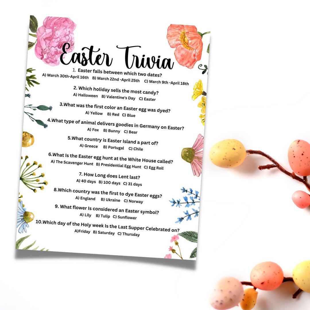 Easter Trivia Game, Easter Trivia Feud, Easter Trivia Quiz, Kids and ...