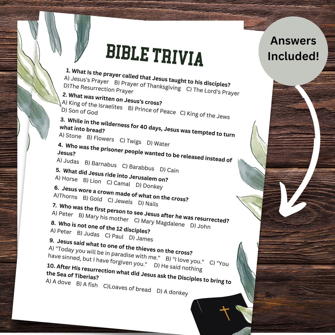 Bible Trivia, Church Party Game, Bible Game, Fun Church Game, Bible ...