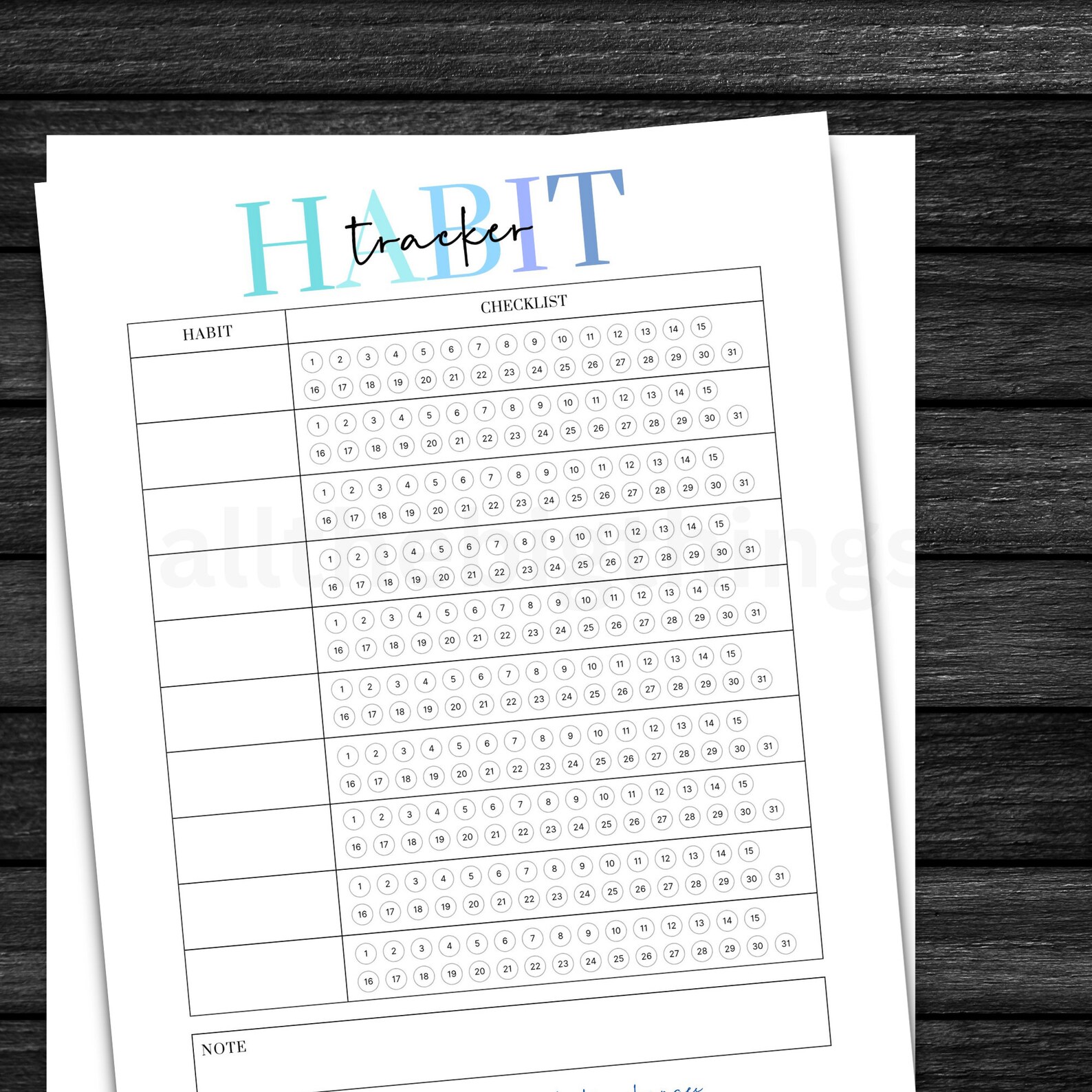 Monthly Habit Tracker Printable, Habit Tracker Template, Routine ...