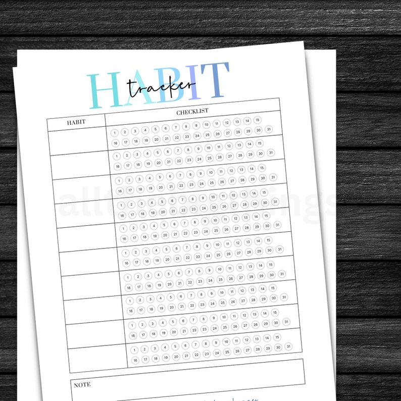 Monthly Habit Tracker Printable, Habit Tracker Template, Routine ...