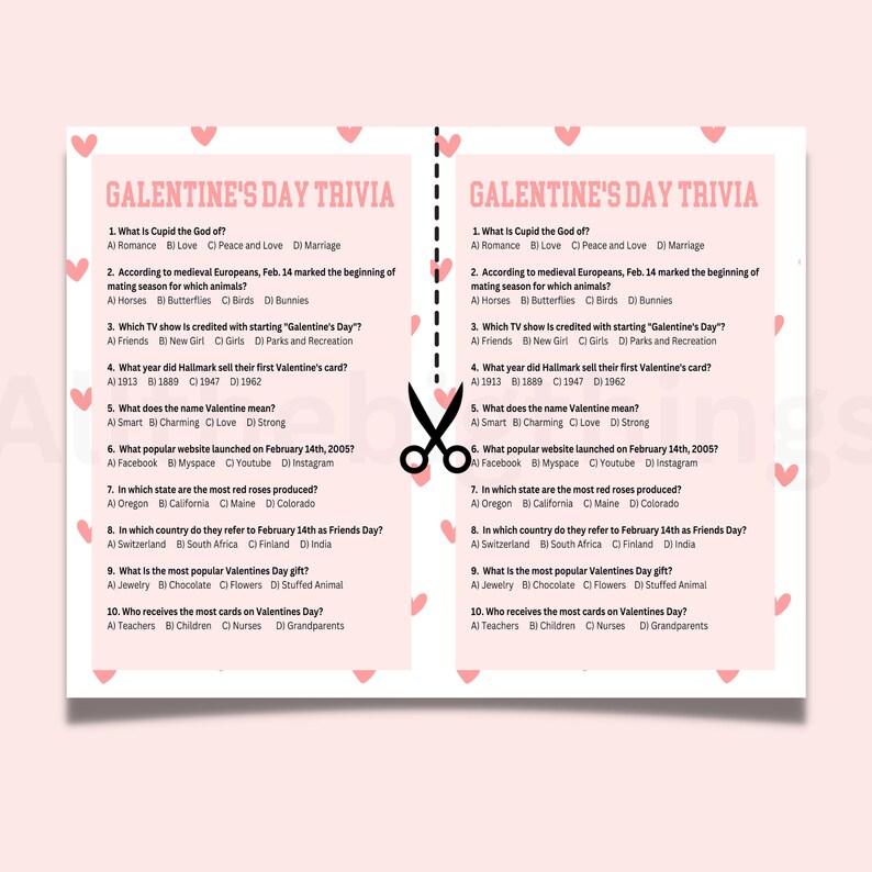 Galentines Day Trivia Game, Galentines Day Party Game, Valentines Day ...