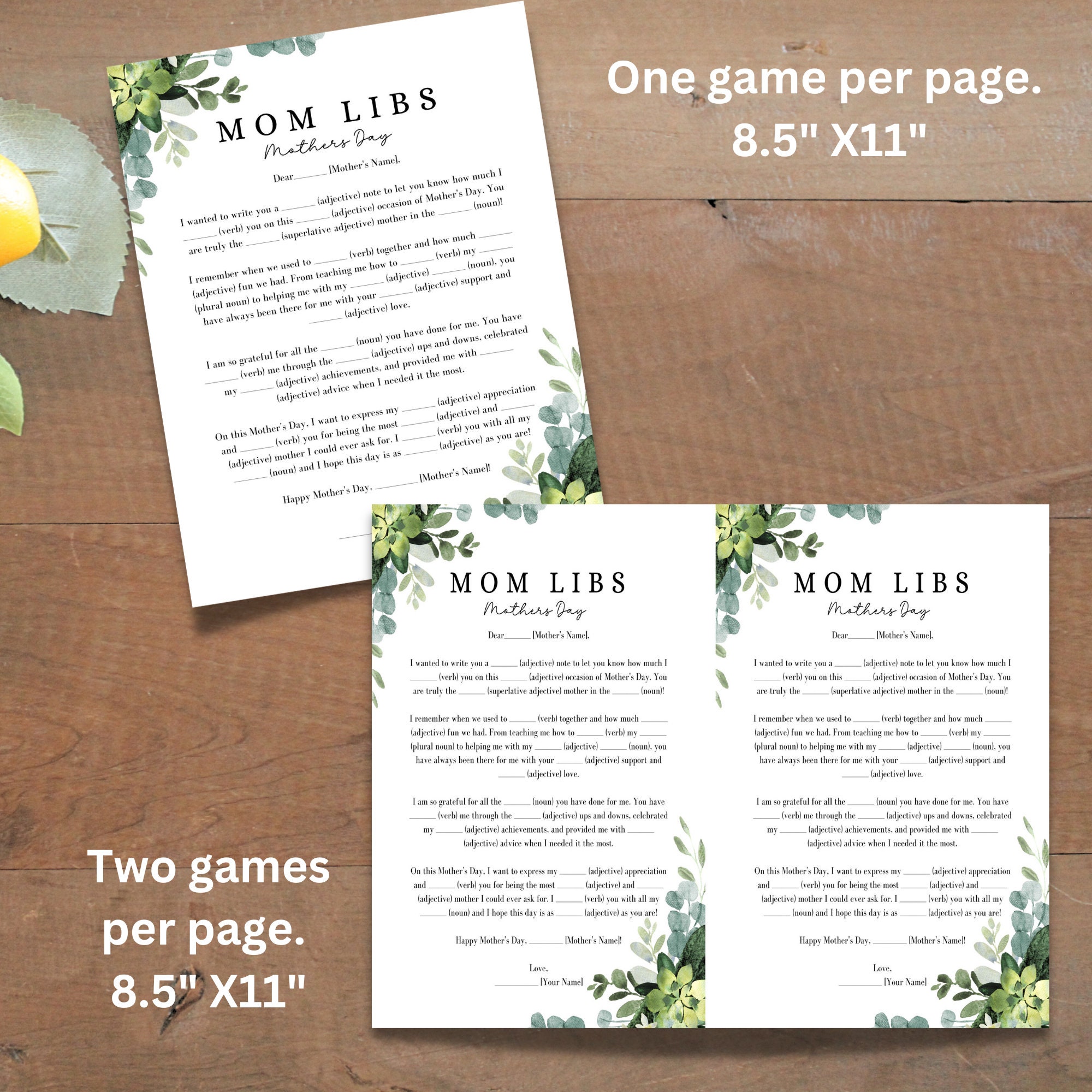 Mother's Day Mad Libs | Mad Libs | Mother Day Game | Printable Mothers ...