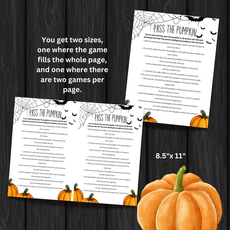 Pass the Pumpkin Game Halloween Printable, Left Right Game East ...