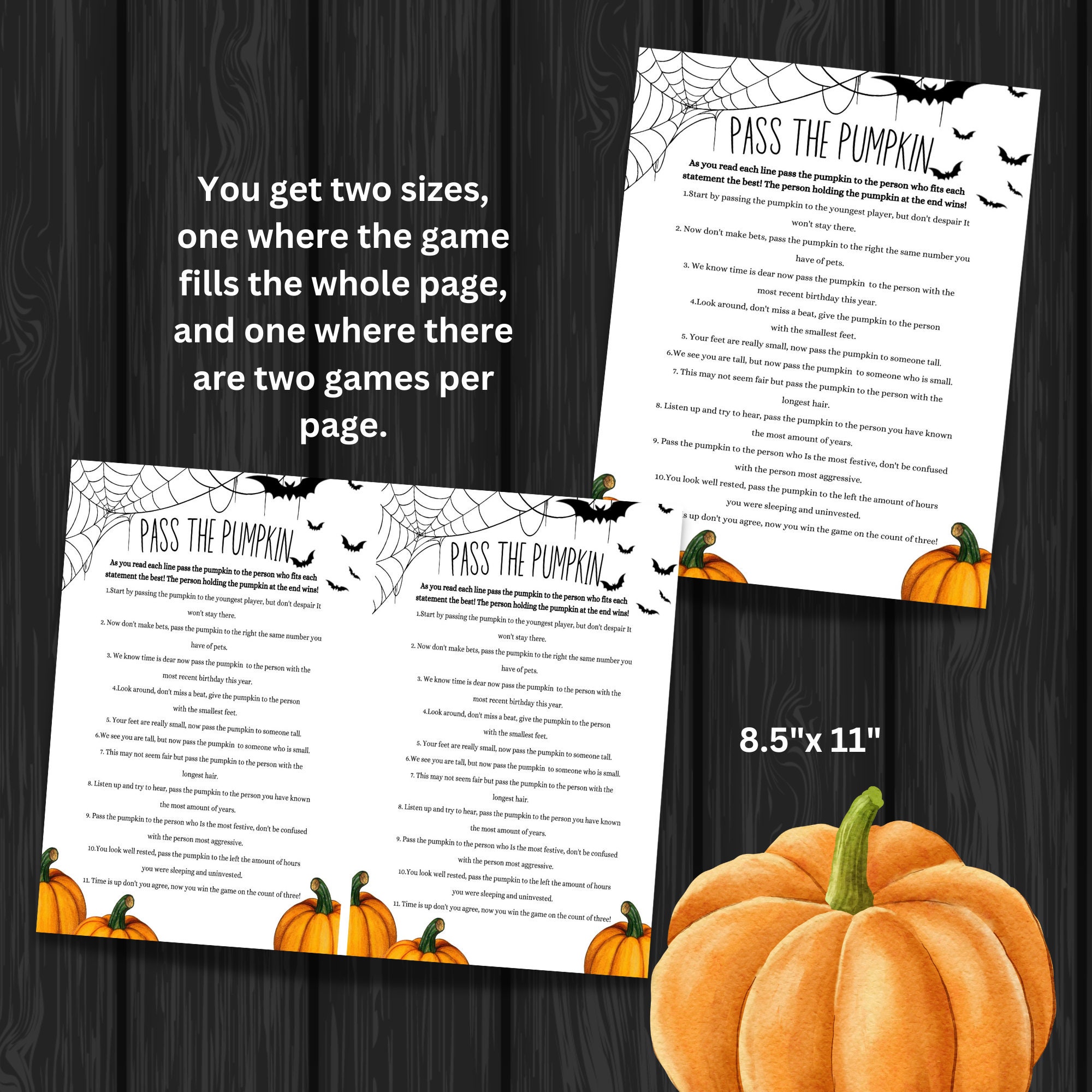 Pass the Pumpkin Game Halloween Printable, Left Right Game East ...