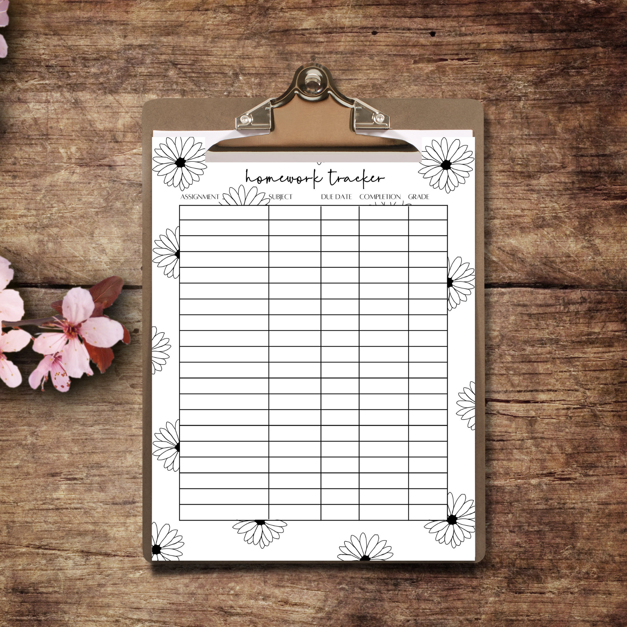 Printable Assignment Tracker, Weekly Homework Planner, Back to School ...