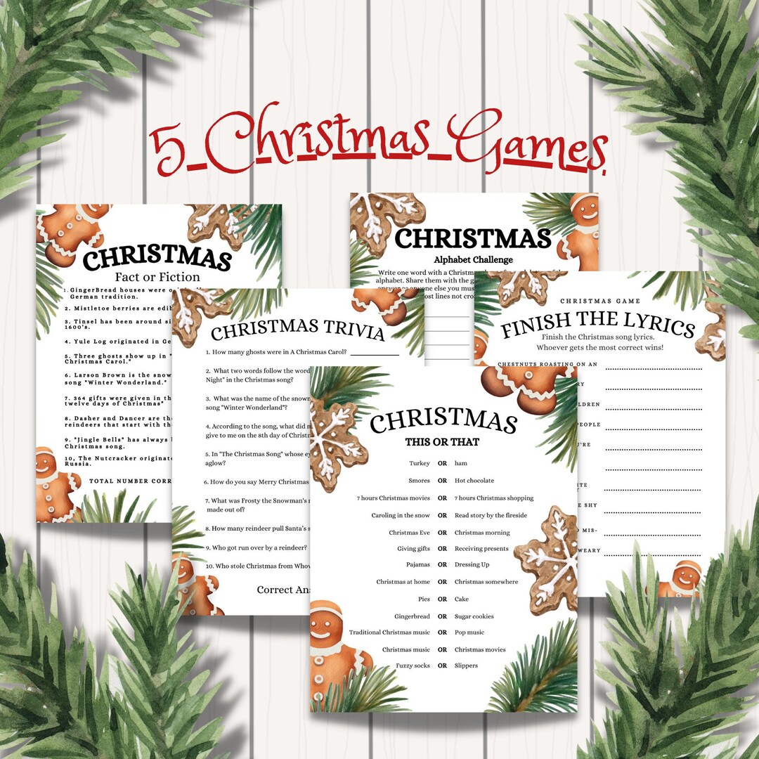 Christmas Games Bundle, Holiday Game Bundle, INSTANT DOWNLOAD ...