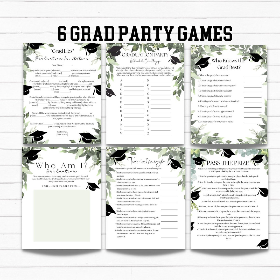Graduation Games Bundle, Graduation Games Printable, Graduation Party ...
