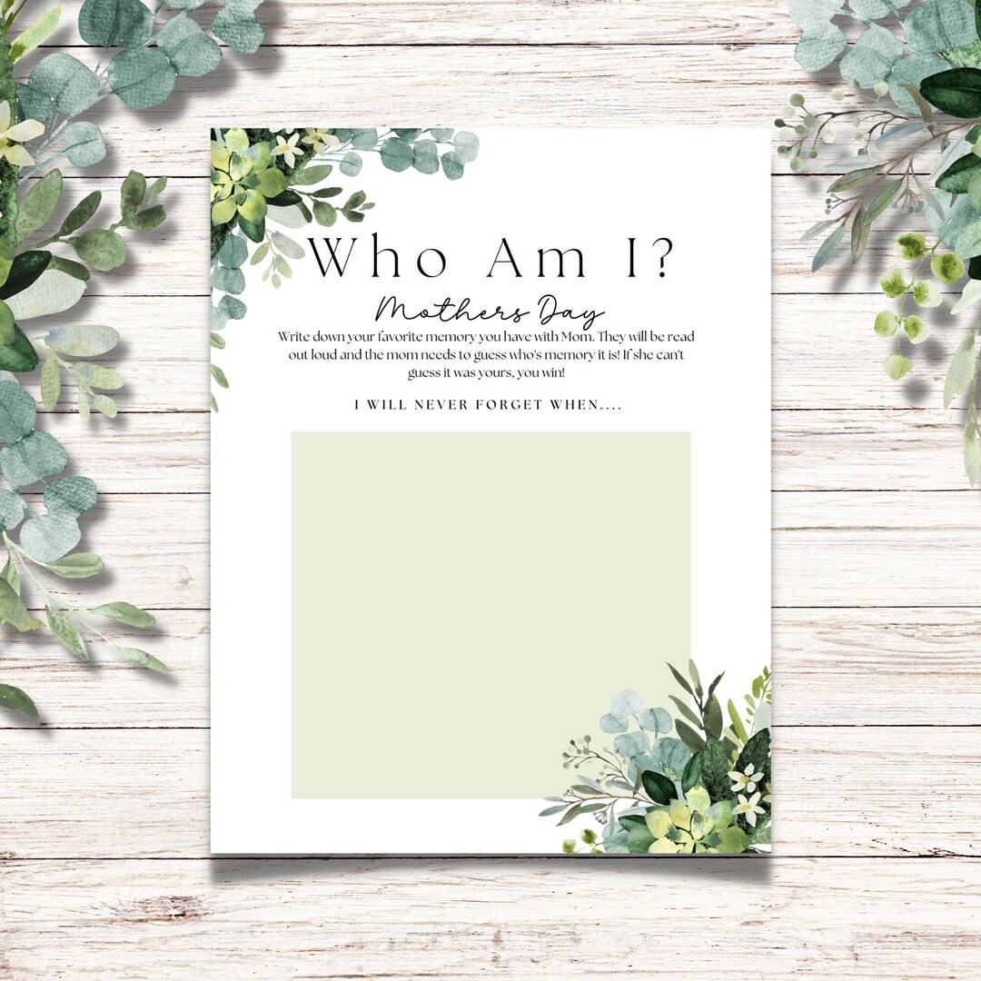 Mother's Day Game | Who Am I | Mother Day Memory Game | Printable ...