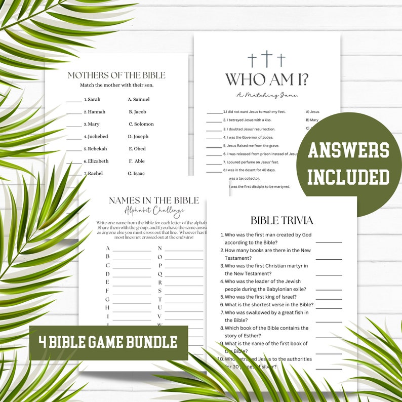 4 Bible Games| Bible Trivia | Bible Trivia Game | Bible Games ...