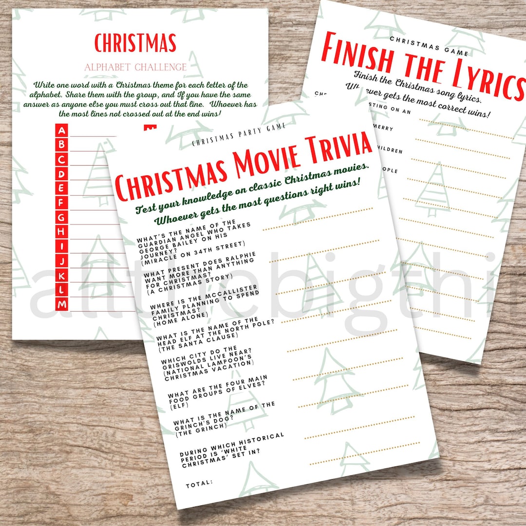 Christmas Party Games Bundle, Printable Holiday Games, Holiday Party ...