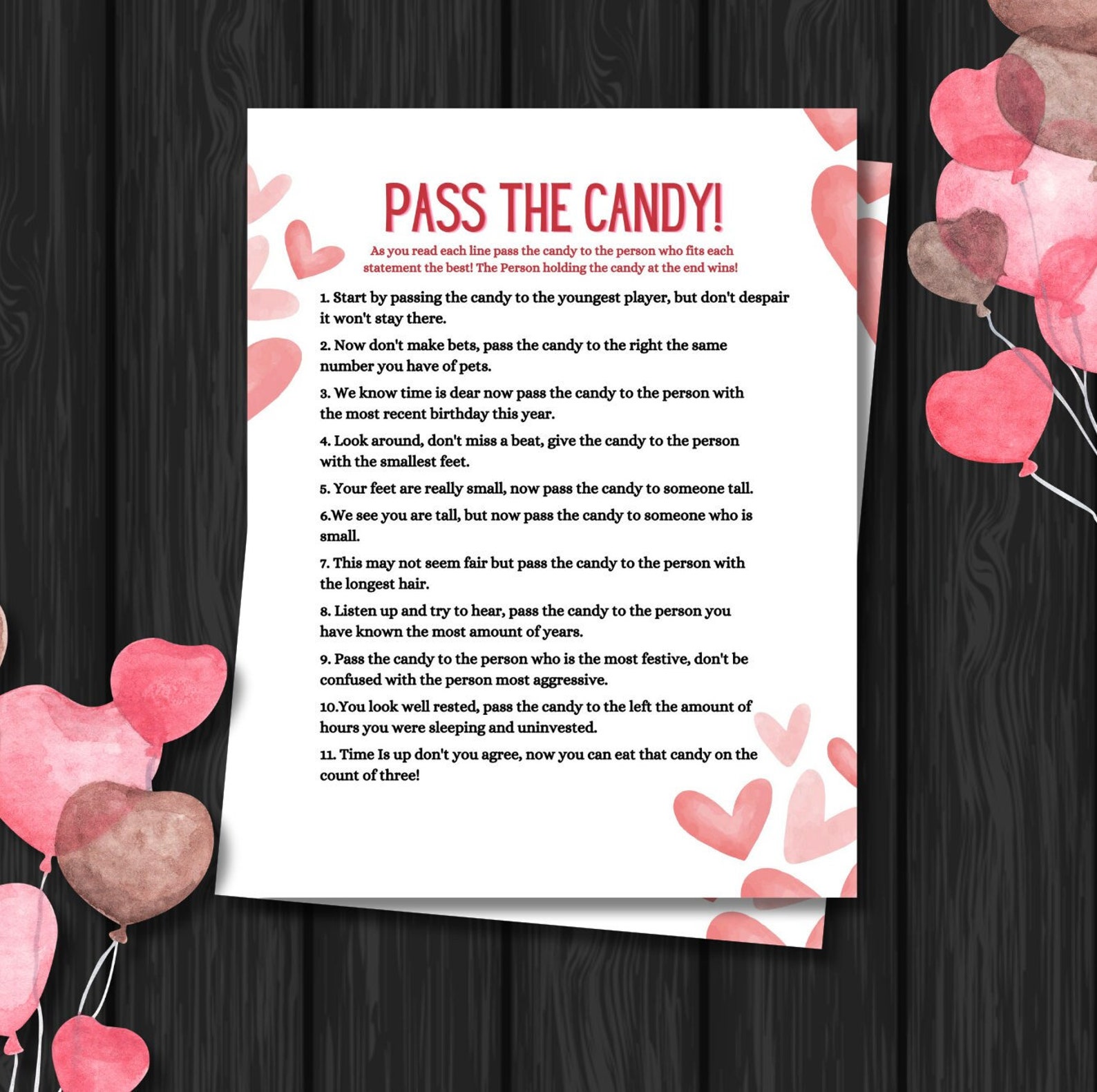 Valentine's Day Pass the Candy | Valentine's Party Games | Valentines ...