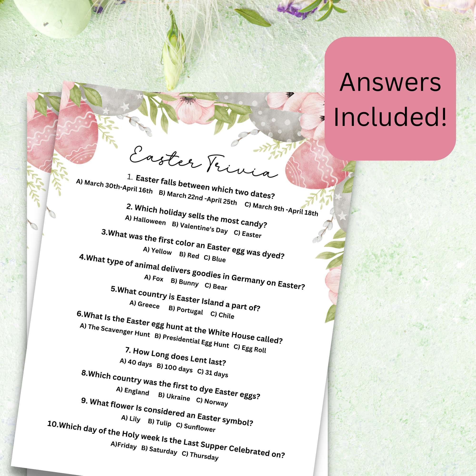 Easter Trivia Game, Easter Trivia Feud, Easter Trivia Quiz, Kids and ...
