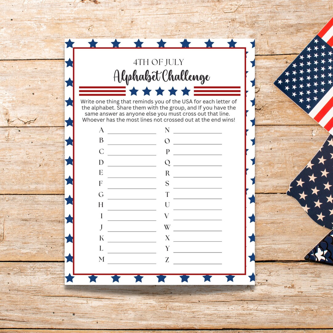 Fourth of July Trivia Game | United States Scattergories| 4th of July ...