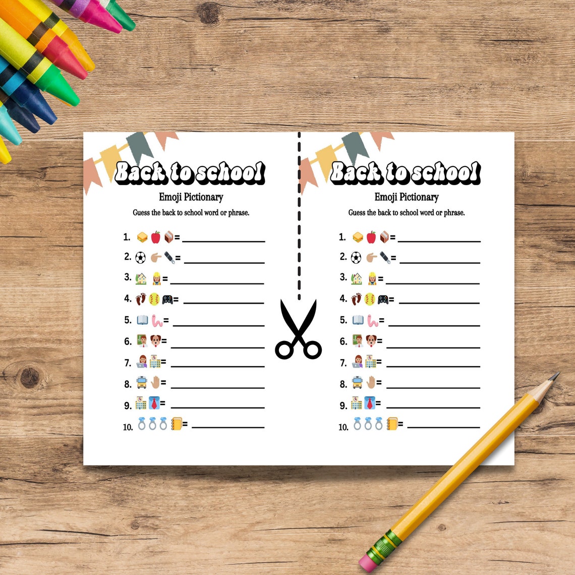 PRINTABLE Game, Emoji Pictionary Worksheet, First Day of School ...
