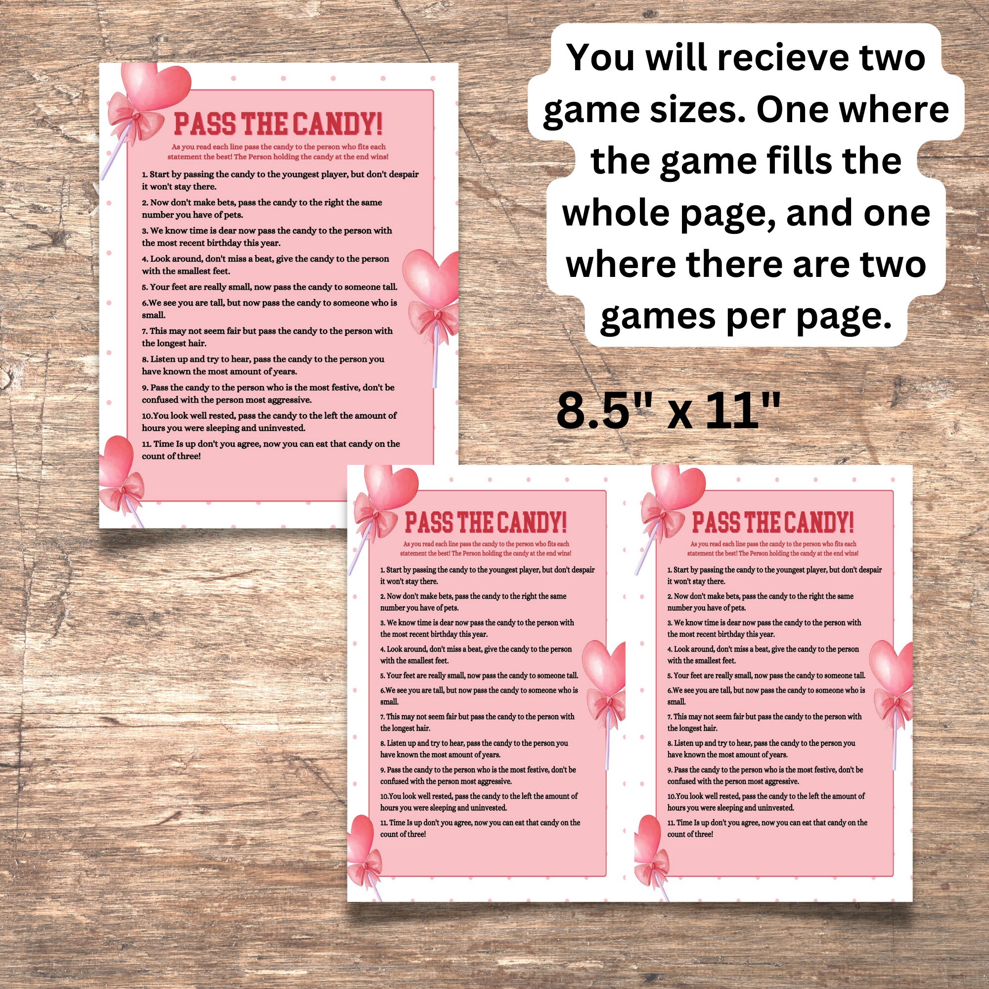 Valentine's Day Pass the Candy Valentine's Party Games Valentines Day ...