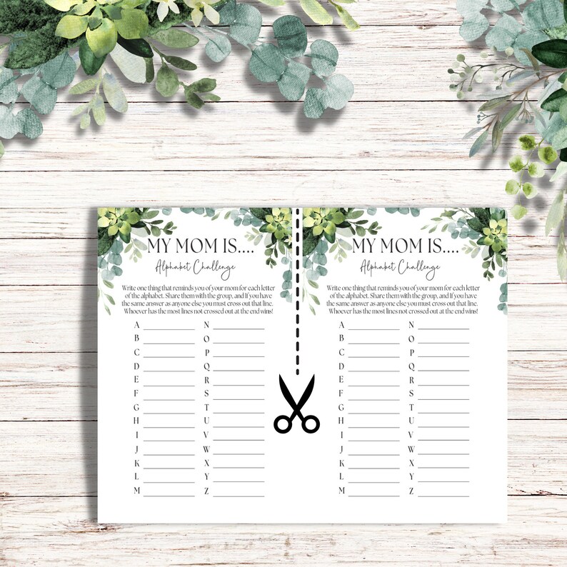 Mother's Day Game | Scattergories | Mother Day Family Games| Printable ...