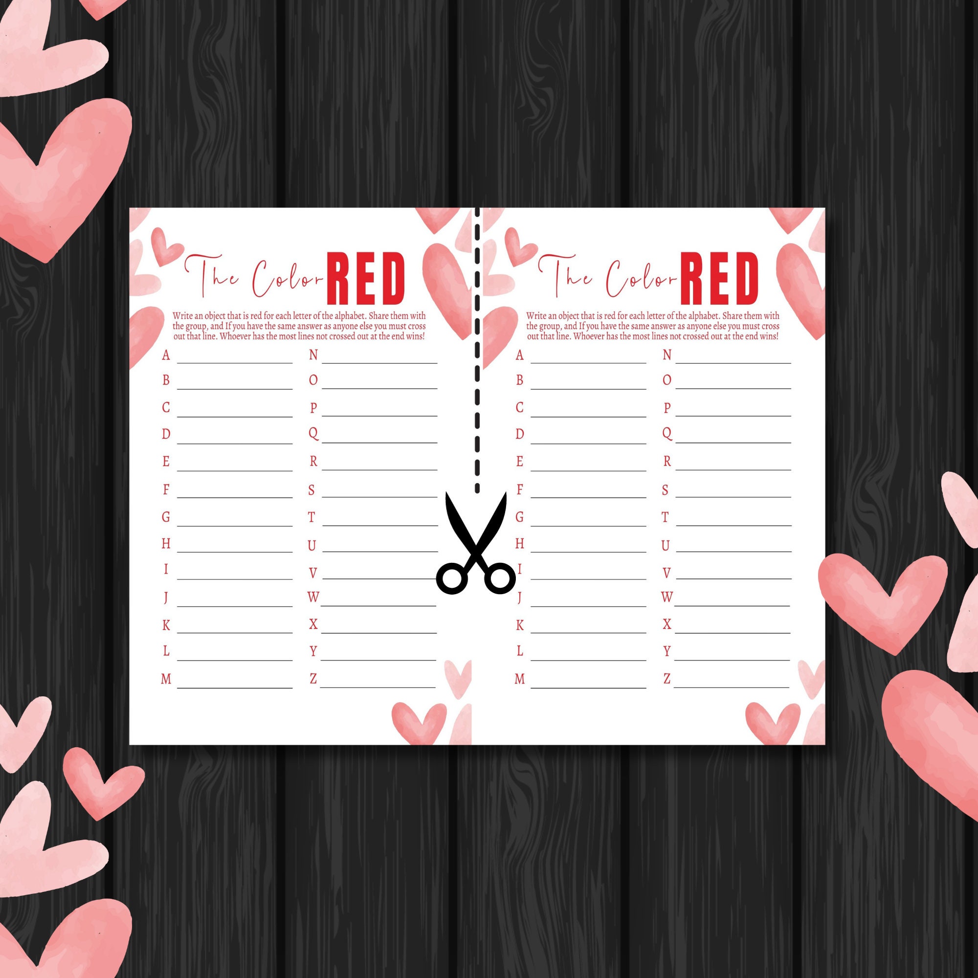 Valentine's Day the Color Red Game | Valentine Printable Games | Fun ...
