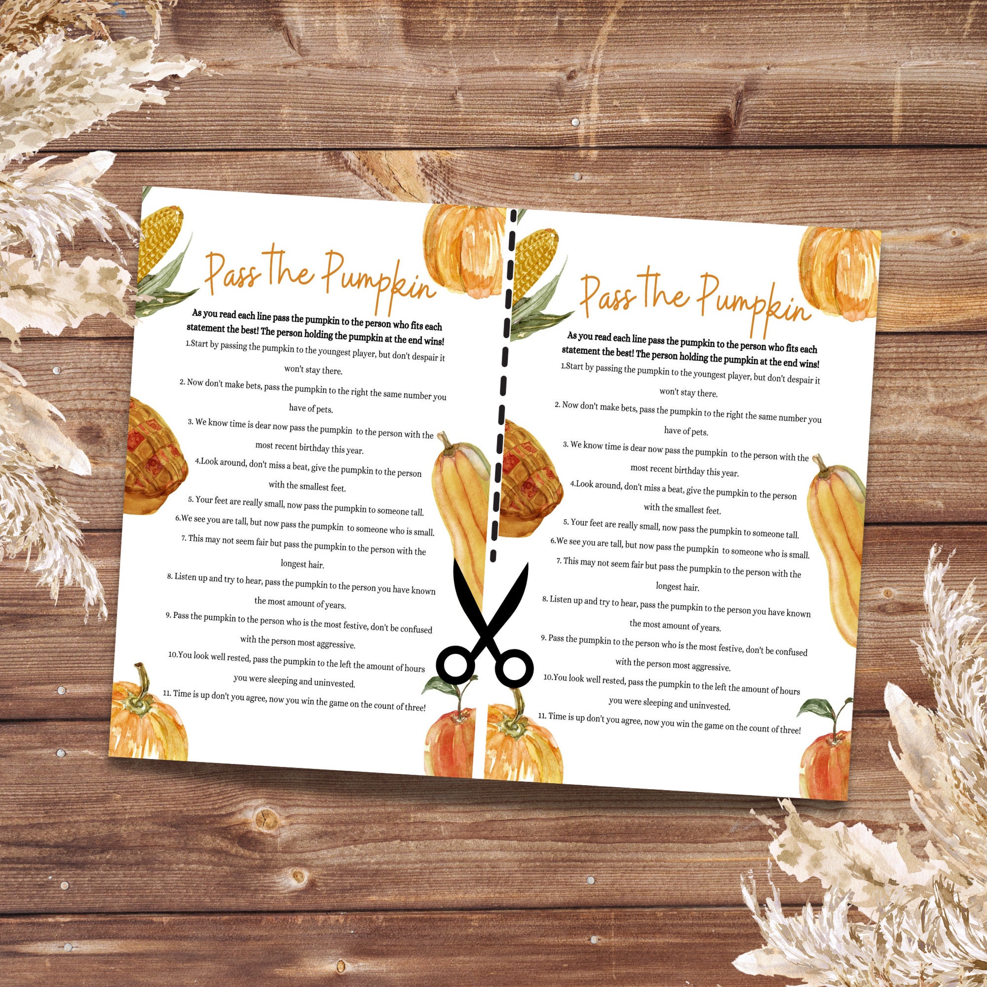Pass the Pumpkin Game Halloween Printable, Left Right Game, Easy ...