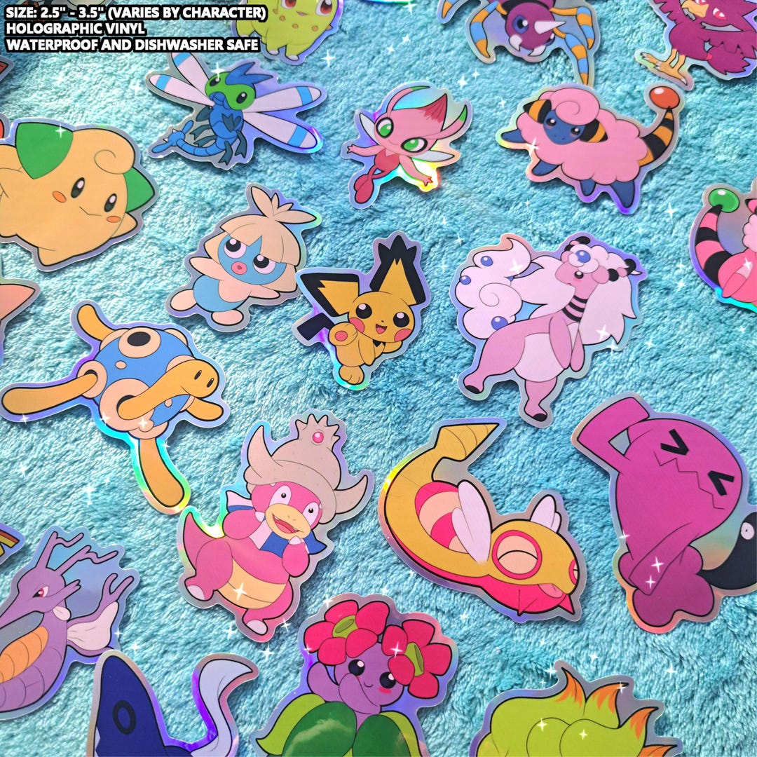Shiny Pokemon Gen 2 Holographic Stickers - Etsy