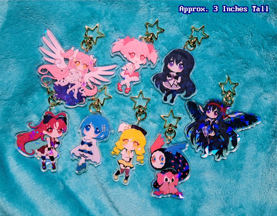 Madoka Magica Holographic Acrylic Keychains - Etsy