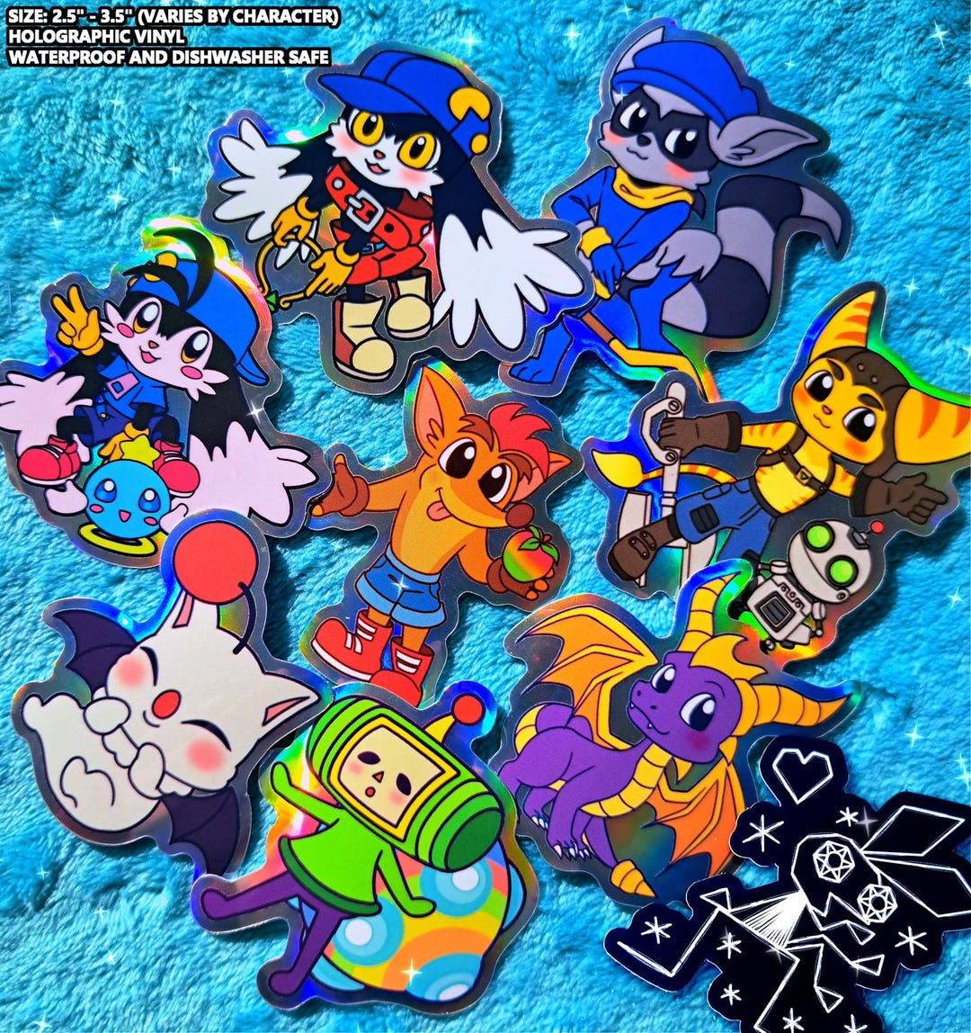 Classic Playstation PS1, PS2 Series Holographic Stickers - Etsy