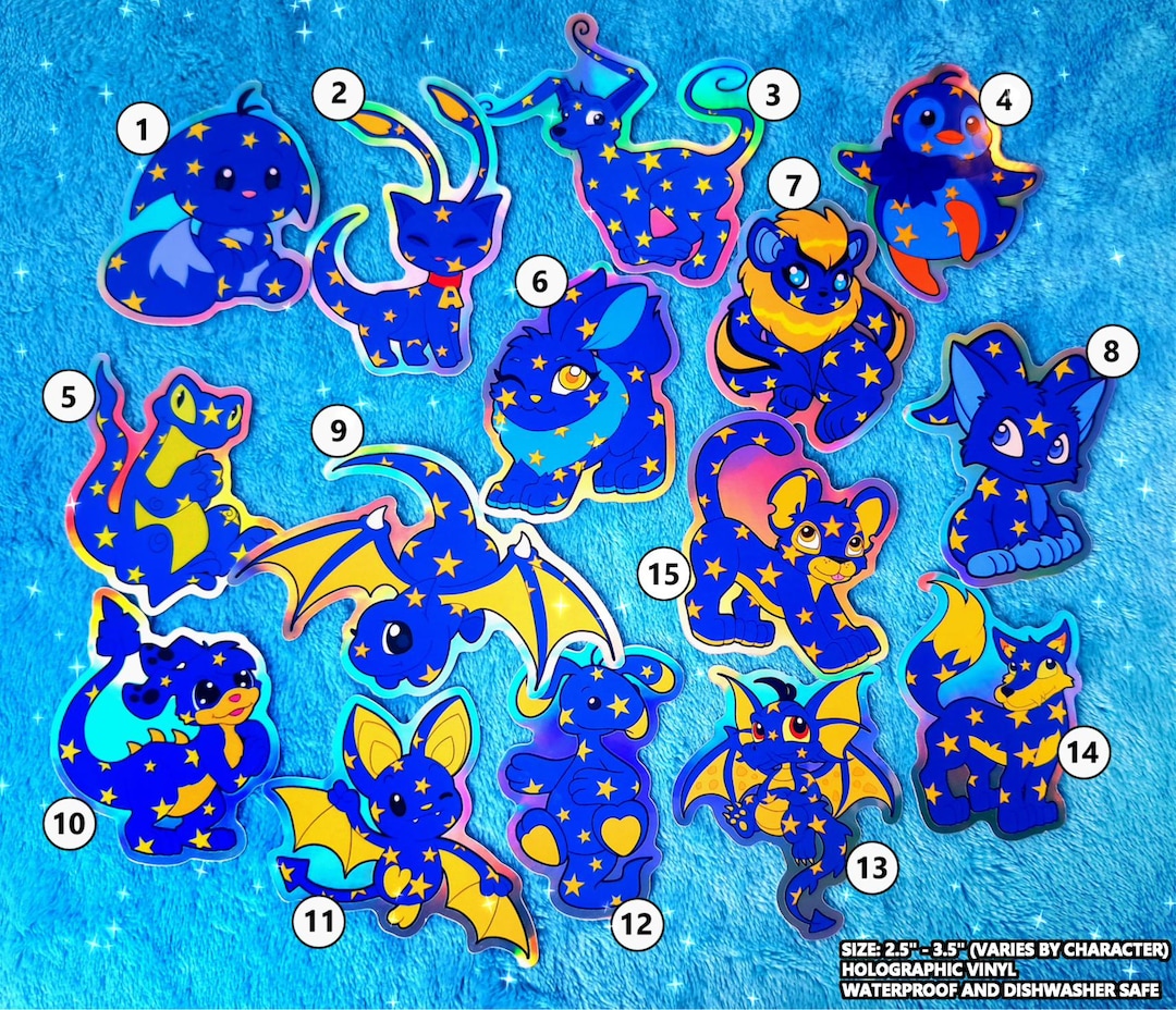 Starry Neopets Holographic Stickers - Etsy