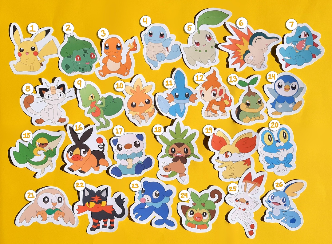 Starter Pokemon Stickers - Etsy
