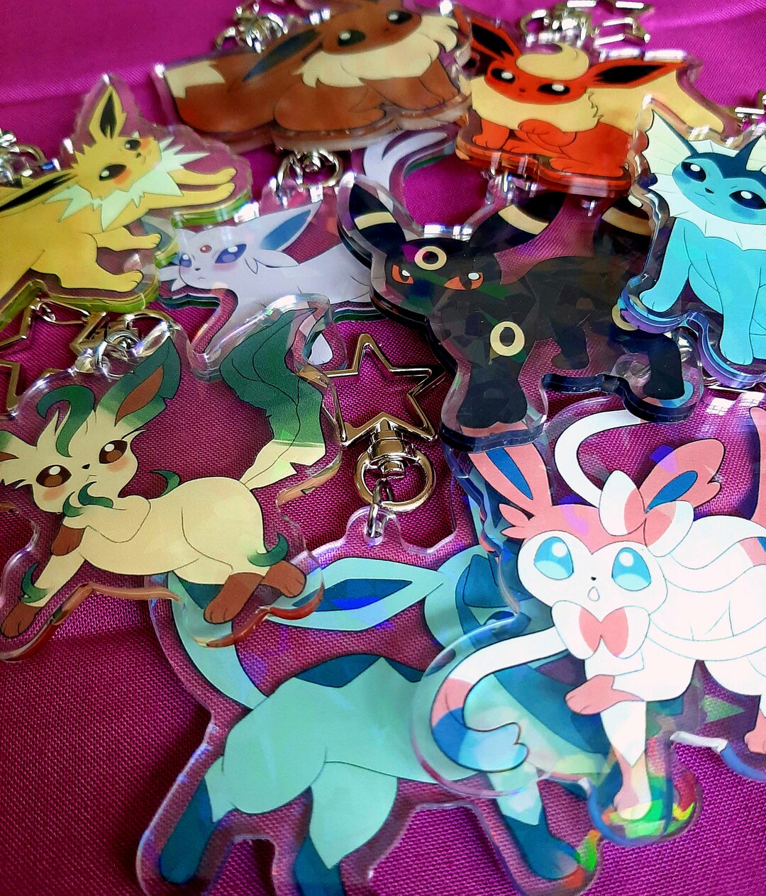 Eeveelution Holographic Acrylic Keychains - Etsy