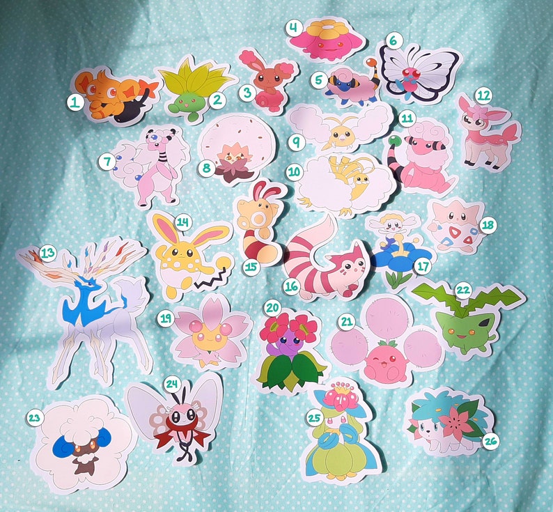 Shiny Spring Pokemon Stickers | Etsy
