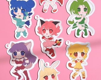Set of SEVEN Tokyo Mew Stickers 3 Inch Anime Art on Waterproof Vinyl - Etsy