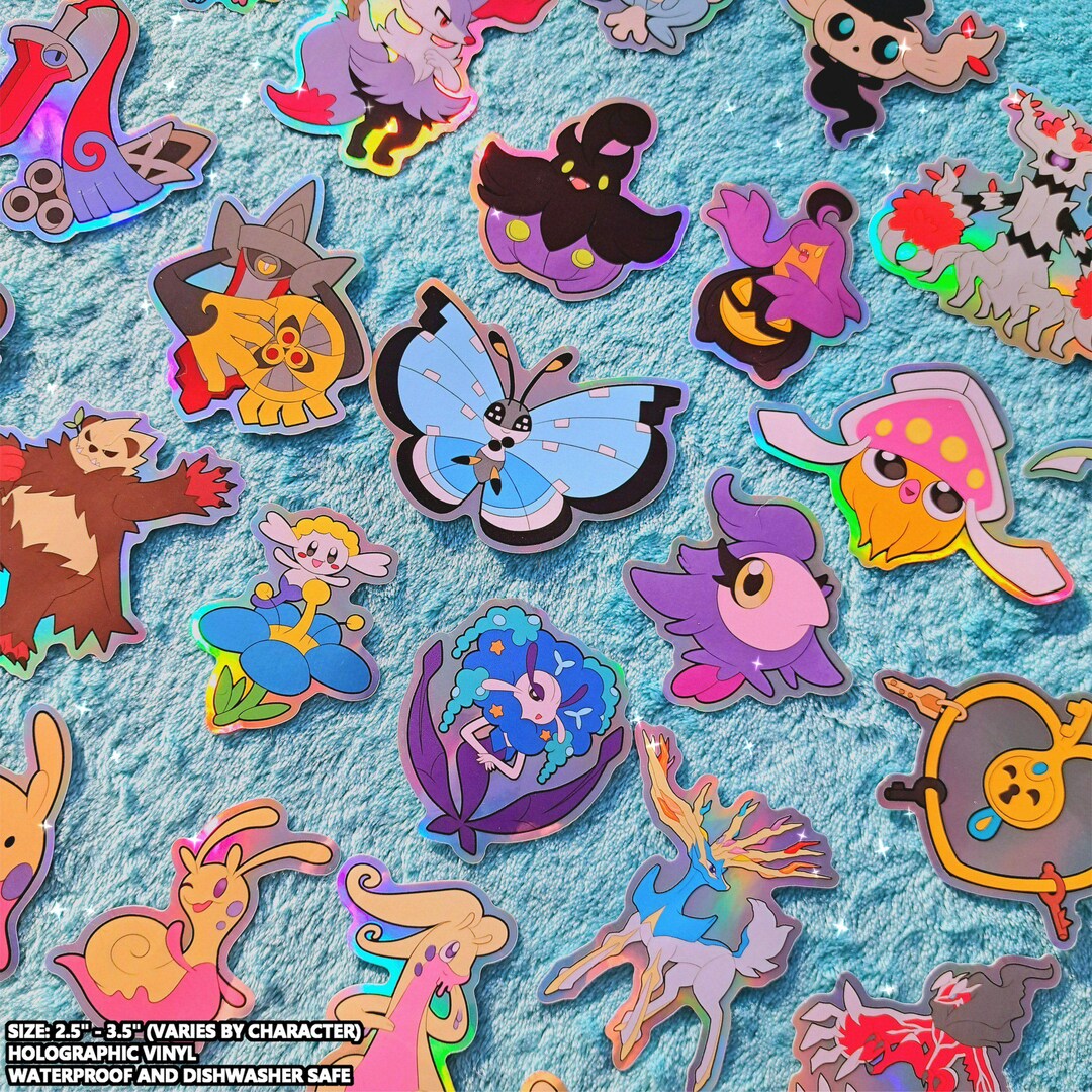 Shiny Pokemon Gen 6 Holographic Stickers - Etsy