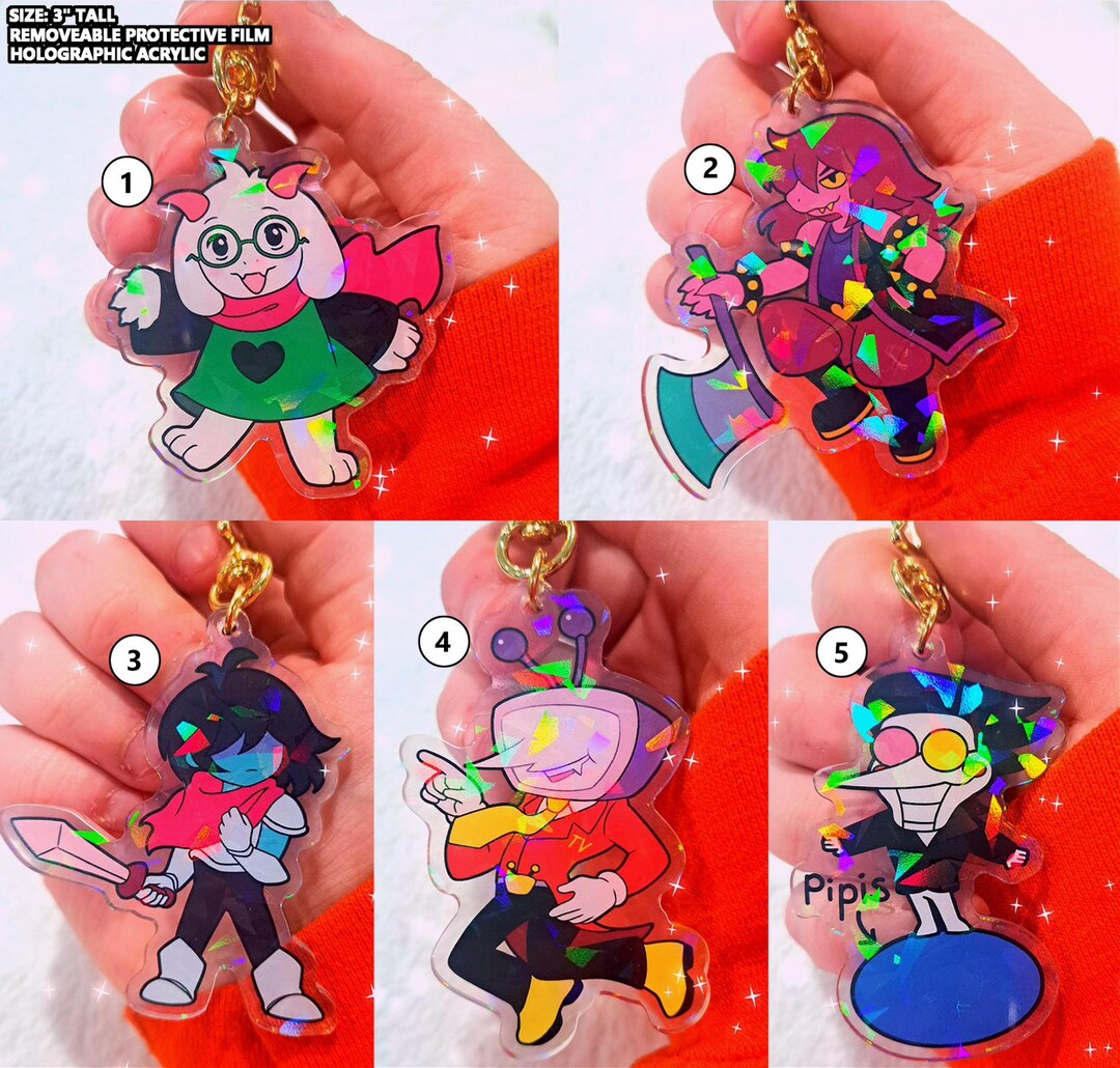 Deltarune Holographic Acrylic Keychains / Charms - Etsy