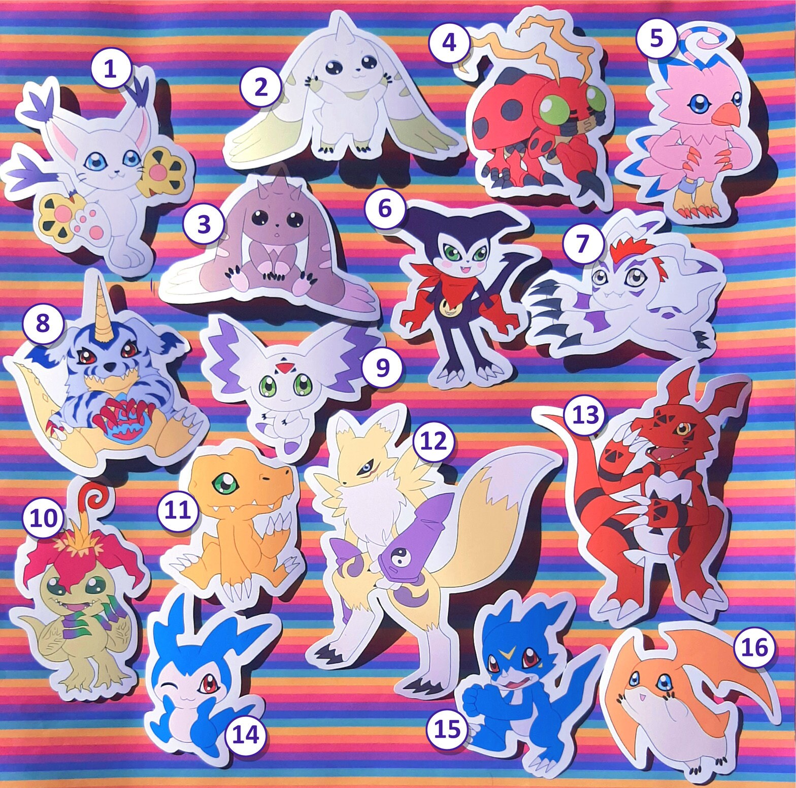 Digimon Stickers - Etsy