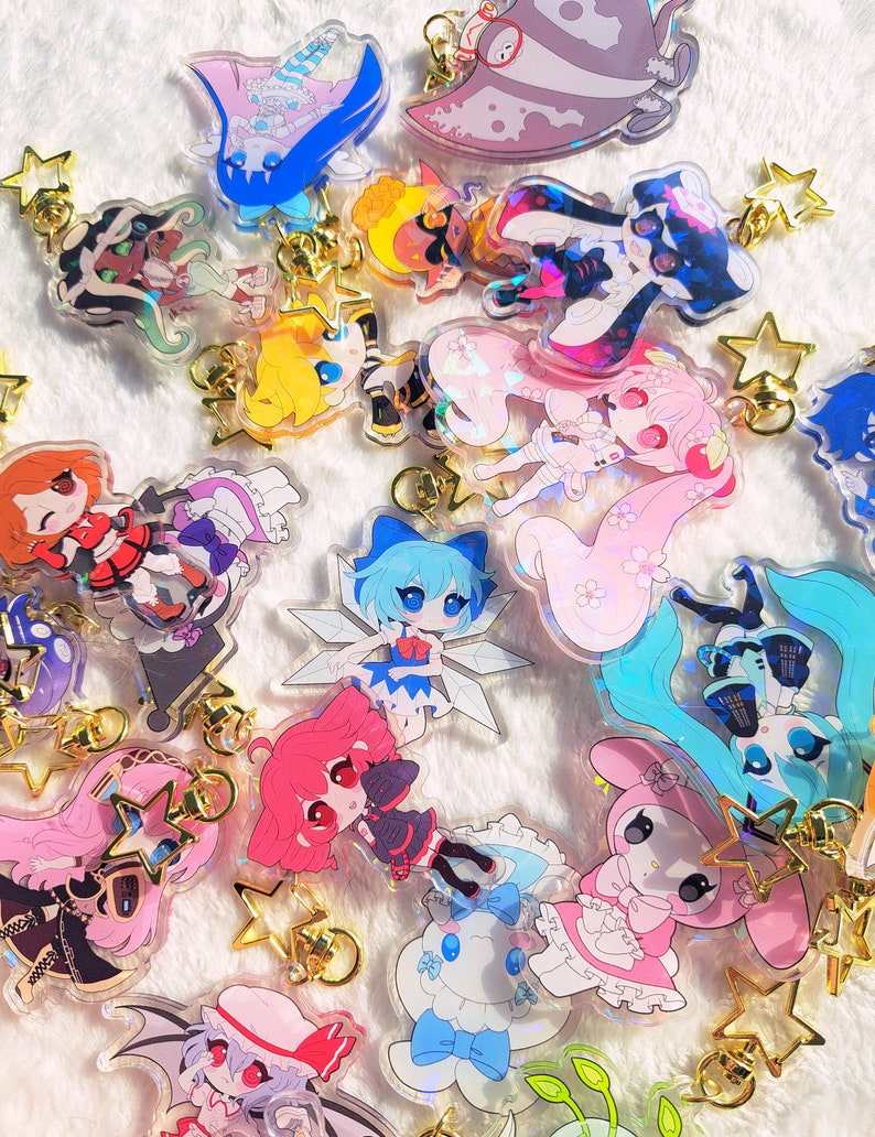 Panty and Stocking Holographic Acrylic Keychains - Etsy